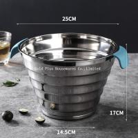 China Promotional 25cm iron metal silver vintage barrel stainless steel beer ice bucket with two plastic handle for sale