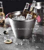 China Wholesale custom silver stainless steel wine champagne beer ice bucket for bar 616g cheap steel ice bucket for sale