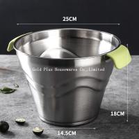 China 623g Portable custom water pail bar cooler with stand and lid  stainless steel beer ice bucket for hotel for sale