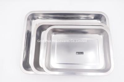 China 32*22cm Multifunction pure inverted square plate oil pans fruit plate buffet dinner stainless steel kitchenware tray for sale