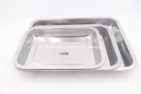 China 27*20cm Dinner dishes for snack stainless steel feeding serving flat tray camping dessert barbecue sets for sale