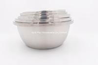 China 28cm Wash basin with special design kitchenware 304 food grade stainless steel round deep mixing basin for sale