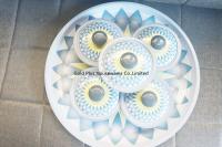 China Indian colorful printed hand washing bowl sets and tray 5 pcs round dip bowl set with metal steel lid for sale