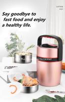 China Office special vacuum insulated stainless steel lunch box natural color 2.2L hot food double wall insulated tiffin jar for sale