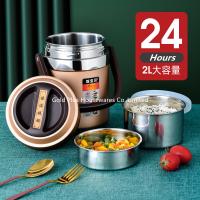 China Stackable leakproof food warmer vacuum lunch box for office 1.6L modern food grade metal bento OEM storage box for sale