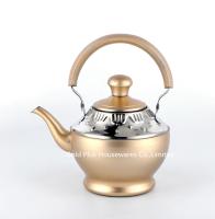 China 1.5L Kitchenware stainless steel stovetop tea water kettlel golden color pour over coffee whistling water Kettle for sale