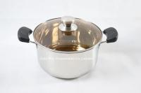 China 16cm,18cm Wholesale stainless steel noodle cooking pot with compound bottom single handle milk pot with bakelite ear for sale