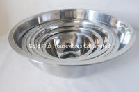 China 24cm Kitchen utensil soup deep basin mirror polishing 201 stainless steel round shape salad bowl for sale