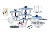 China 30pcs Picnic cookers pots and pans / saucepan  stainless steel casserole and steamer high quality round bakelite mat for sale