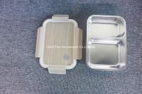 China Kitchenware food grade 2 or 3 compartment food container stainless steel double layer leakproof bento box for sale