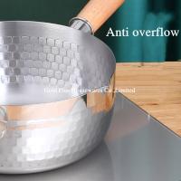 China Best quality domestic food pot with long wooden handle kitchen cookware stainless steel milk soup pot for cooking for sale