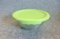 China Ecofriendly stainless steel mixing salad bowl cookware metal custom fruit fresh keeping box with sealing cover for sale