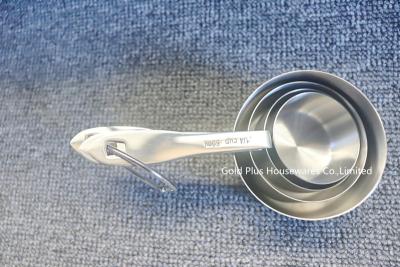 China Professional non magnetic stainless steel measuring cups and spoons set round shape milk powder cups for sale