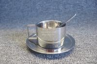 China Wholesale hot selling promotional cup set metal steel traditional coffee cup 400ml tea mug set with saucer for sale