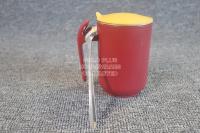 China Gifts cup set straight cylinder body large capacity insulated coffee cup food grade metal steel milk cup with spoon for sale