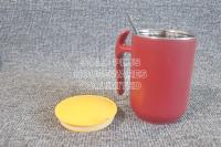 China Popular diy straight drinkware stainless steel coffee mark cup PP plastic double layer insulated milk cup for sale