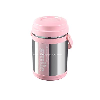 China Portable food carrier with handle stainless steel thermal food warmer 1.5L BPA free PP plastic lunch pot for sale