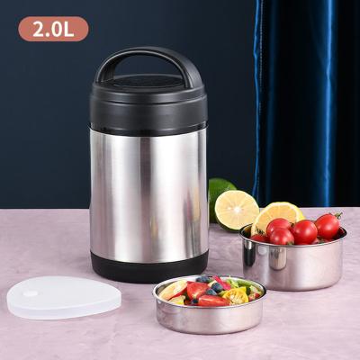 China Outdoor designed lunch container 2L stainless steel thermal vacuum food jar with spoon for adults for sale