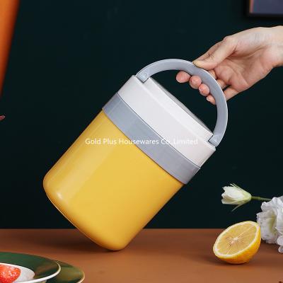 China Multipurpose metal steel double vacuum insulation lunch pot hot and cold food storage container with handle lid for sale