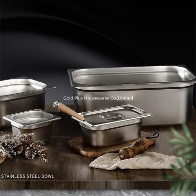 China Factory canteen using food grade raw material meal chaffing dish with dust cover 1/1 ideal container for vegetable for sale