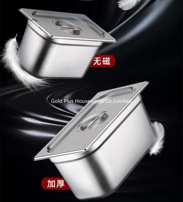 China Buffet food container electrolyte surface rectangle food pans set 1/2 deep restaurant stainless steel food warmer for sale