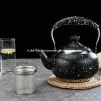 China Stovetop stainless steel chinese tea pot black color stainless steel loop-handled kongfu teapot with filter for sale