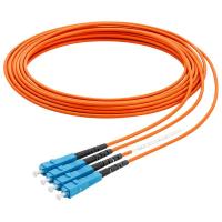 China 10G Fiber Optic Patch Cords Orange Jacket Color 3.0mm Cable Diameter Multi mode Designed to Support Fast Data Transfer Rates for sale