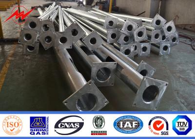China Dual Outreach 12M Galvanized Steel Pole Powder Coating for Road Lighting for sale