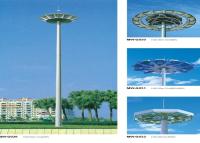 China 12 side poles painting High Mast Pole including lighting fixture for sale