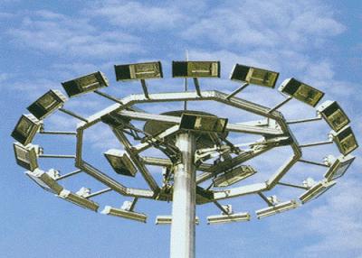 China 55m Hot dip galvanization ourdoor High Mast Pole for seaport lighting for sale