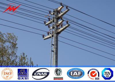 China Hot dip galvnaized Electric Power Pole 8m height  for 132KV Transmission Line for sale