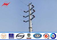 China Conical type electric power pole 2.75mm thickness steel plate three sections for sale
