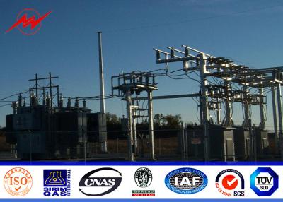 China Conical 3.5mm thickness electric power pole 22m height with three sections for transmission for sale
