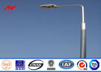 China 12mm 4mm wall thickness double bracket Galvanized Steel Pole for area sports lighting for sale