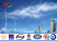 China Shockproof 7m Single Arm Solar Road Street Light Poles For Campus Lighting for sale