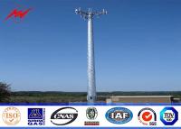 China Steel 100ft Mono Pole Mobile Cell Phone Tower / Tapered / Flanged Steel Poles for sale