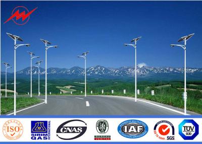 China 10m 3mm Thickness Solar Street Steel Utility Pole With Single Arm For Park Lighting for sale
