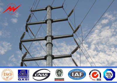 China Powder coating 69kv Q345 Steel Utility Pole for electrical power line for sale