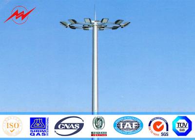 China Differernt sections 22M Round High Mast Pole with operation platform ladder protection for sale