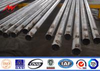 China Galvanized Round Tapered 6m Outdoor Light Poles Painting with Single Cross Arm for sale