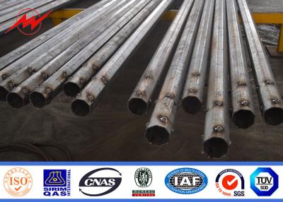 China Galvanized Round Tapered 6m Outdoor Light Poles Painting with Single Cross Arm for sale