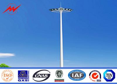 China Golden Color 15m Welding High Mast Lighting Poles For Airport / School / Villas for sale
