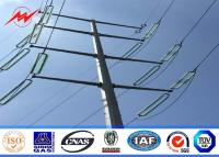 China 16sides 8m 5KN Steel Utility Pole for overhead transmission line power with anchor bolt for sale
