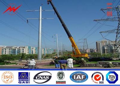 China 14M 5KN 3.5mm thickness Steel Utility Pole for 110kv termination transmission with bitumen for sale