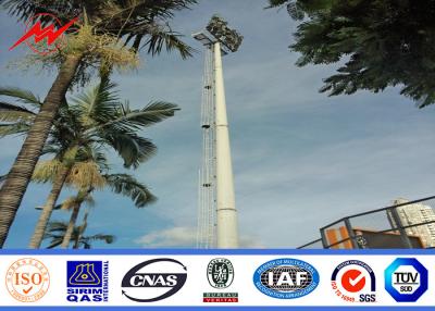 China 15m Powder Coated High Mast Outdoor Lamp Pole For Park Lighting Fixed Ladder for sale