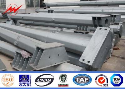 China Anti - Ultraviolet 45FT Distribution Galvanized Steel Pole With Cross Arm for sale