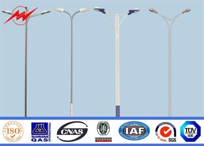China Outdoor Galvanized Steel Utility Poles Street Lights Poles With Double Arm for sale