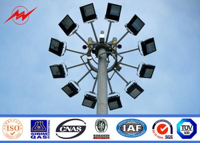 China 35M Round Galvanized Stadium High Mast Light Pole With 400kg Rasing Lifting System for sale