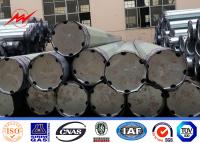 China 14m Gr65 Bitumen Burial Turn Steel Utility Pole Tubular Triangular Angular Lattice for sale