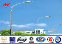 China Outdoor Multi Sided Solar Street Light Poles Street Lamp Pole With 2M Cross Arm for sale